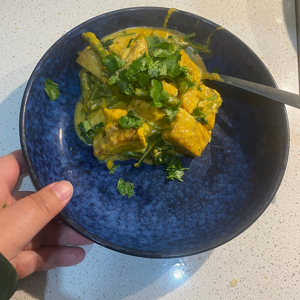 Tofu and Pumpkin Green Curry with Green Beans - My Health Zest